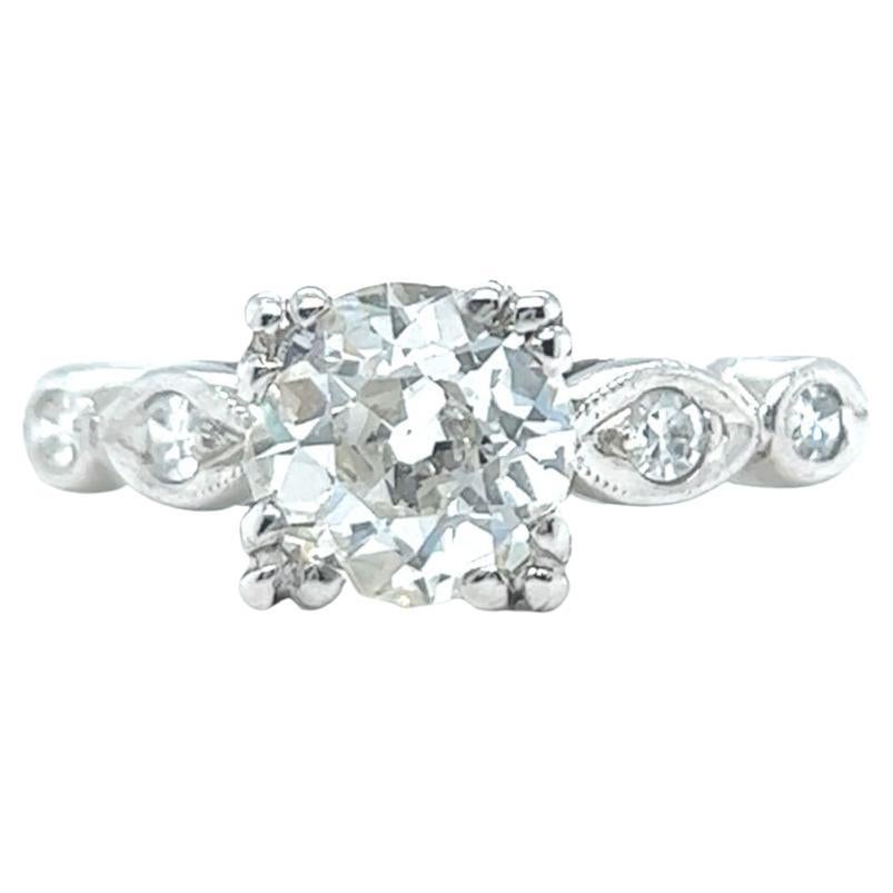 GIA Certified 1.12 Carat Old European Cut Diamond Platinum Engagement ...