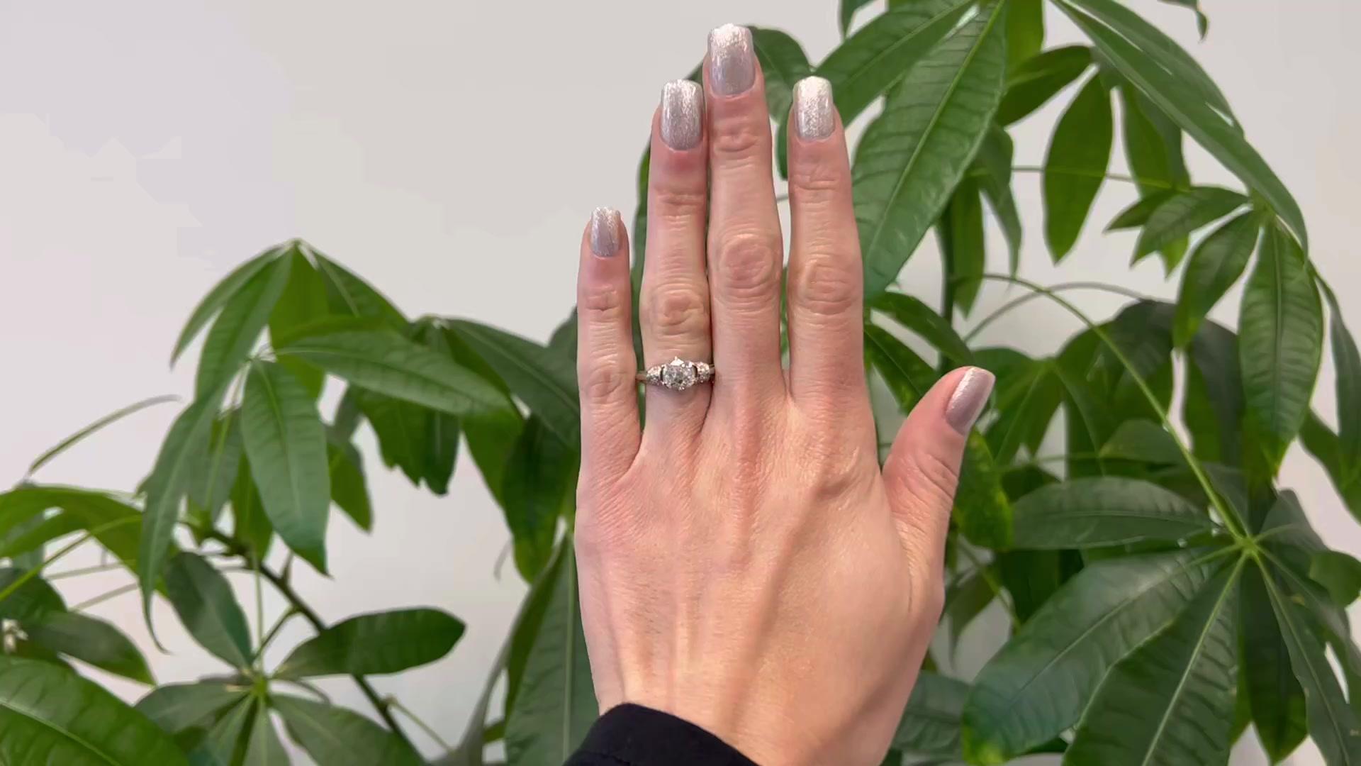 Art Deco Gia 1.13 Carats Old Mine Cut Diamond Platinum Ring For Sale at ...