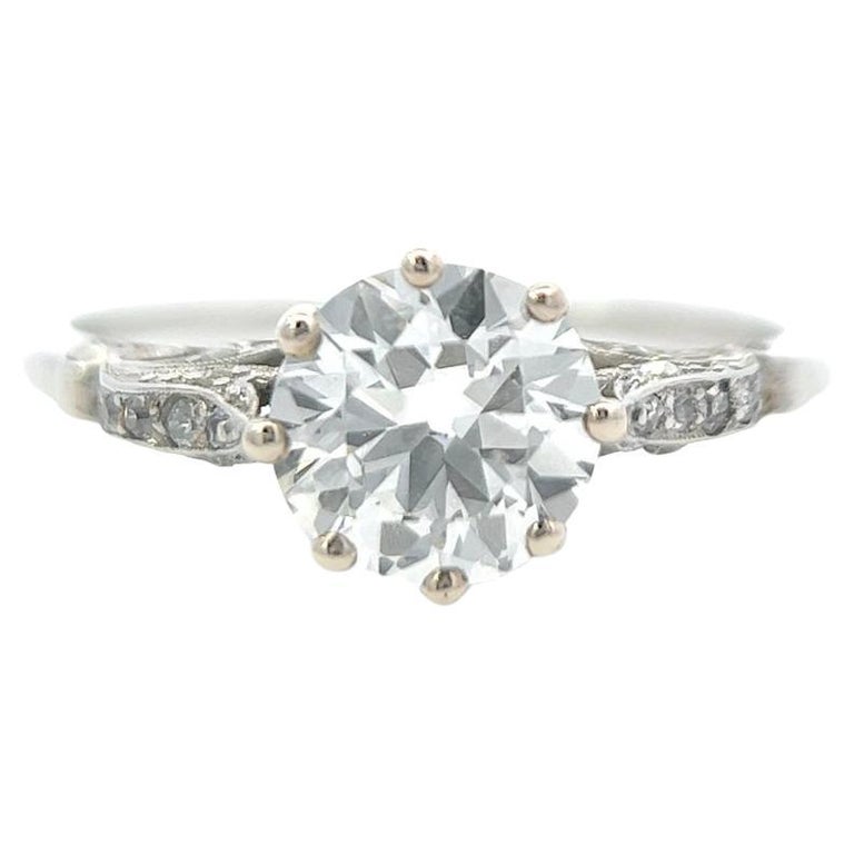 Art Deco GIA 1.21 Carats Old European Cut Diamond Platinum Engagement ...