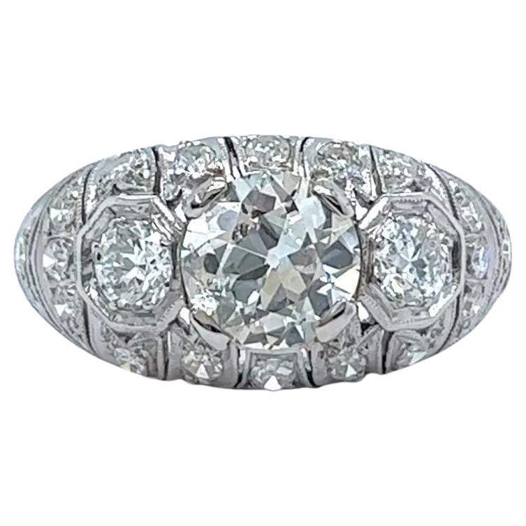 Mellerio French GIA 1.88 Carat Old European Cut Diamond Platinum ...