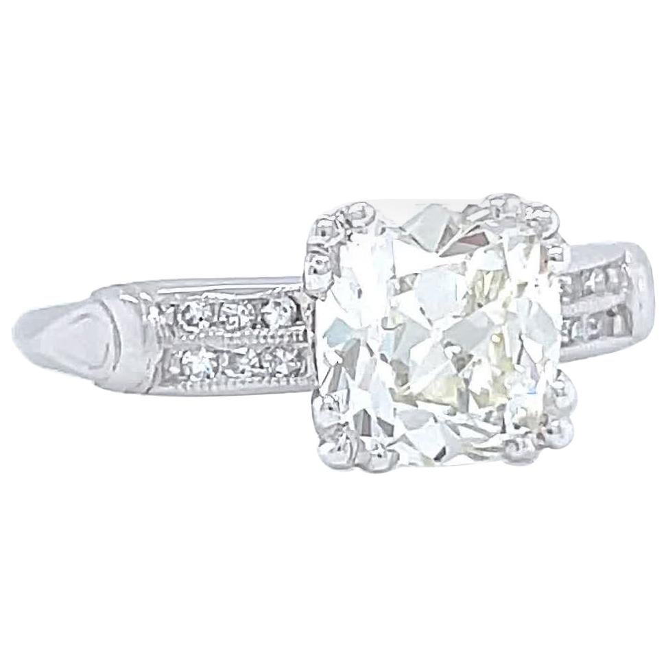 Incredible 5.38ct Vintage Cushion Cut Diamond Engagement Ring c1920 at ...