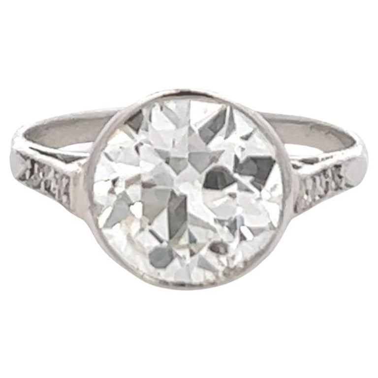 Art Deco GIA 2.27 Carats Old European Cut Diamond Platinum Bezel Set ...