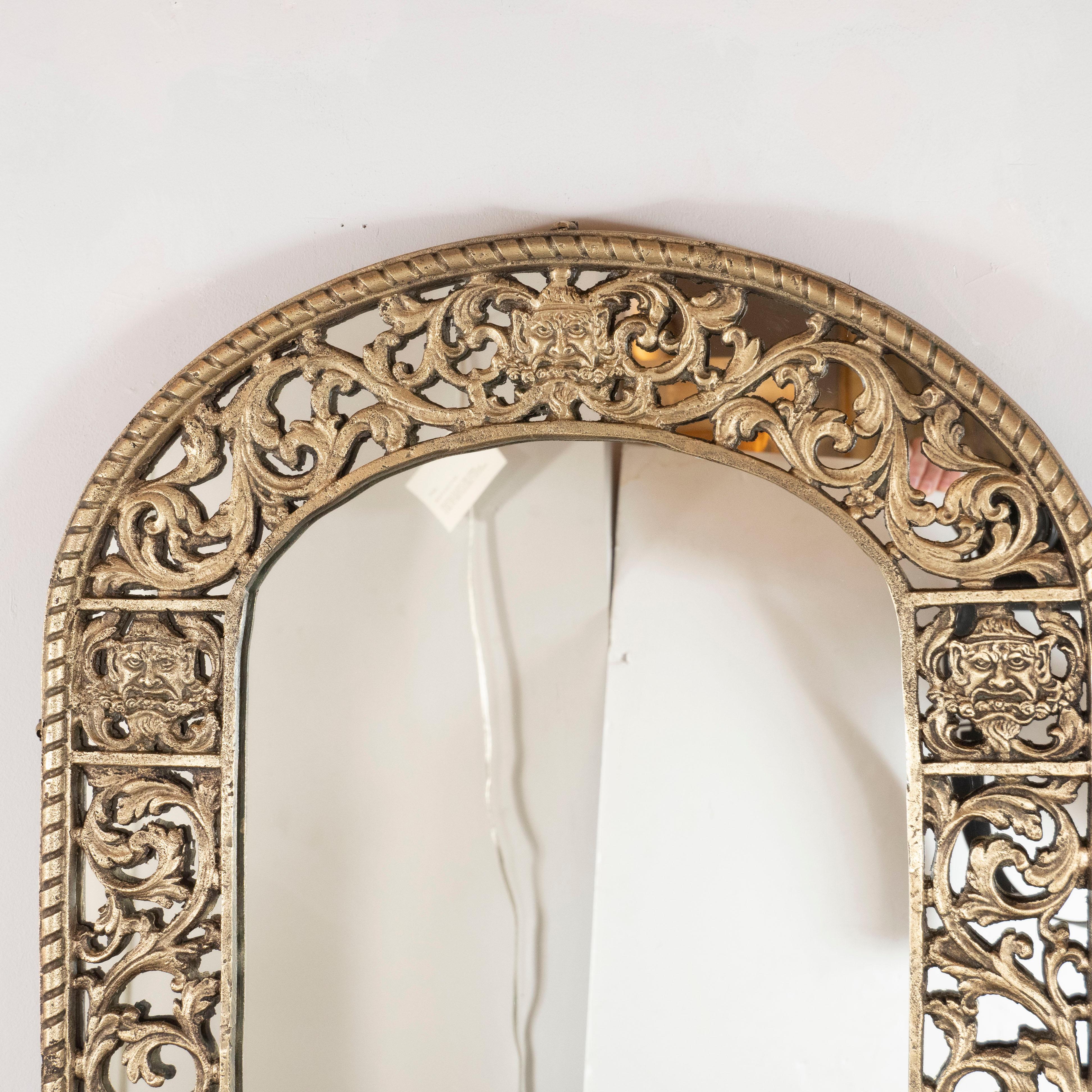 Art Deco Gilded Bronze Arabesque Arch Form Mirror in the Manner of ...