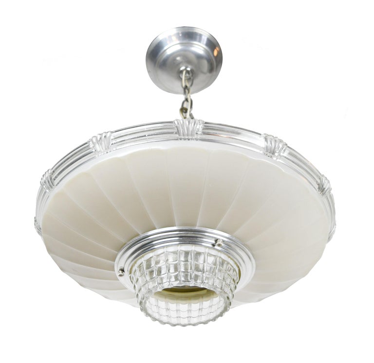 Art Deco Glass Bowl Fixture at 1stDibs