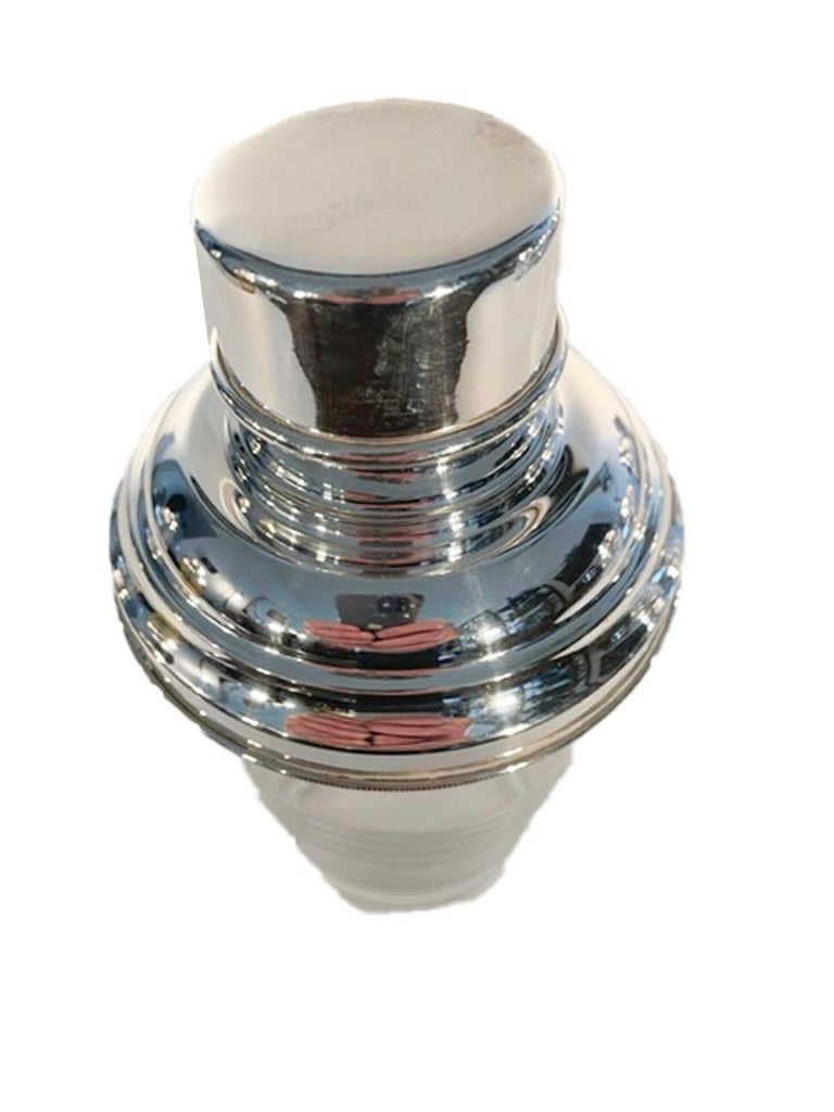 Art Deco Glass Cocktail Shaker w/Silver Plate Top by P.H. Vogel and Co ...