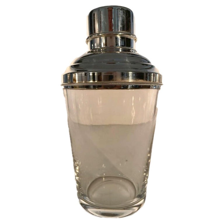 Art Deco Glass Cocktail Shaker w/Silver Plate Top by P.H. Vogel and Co ...