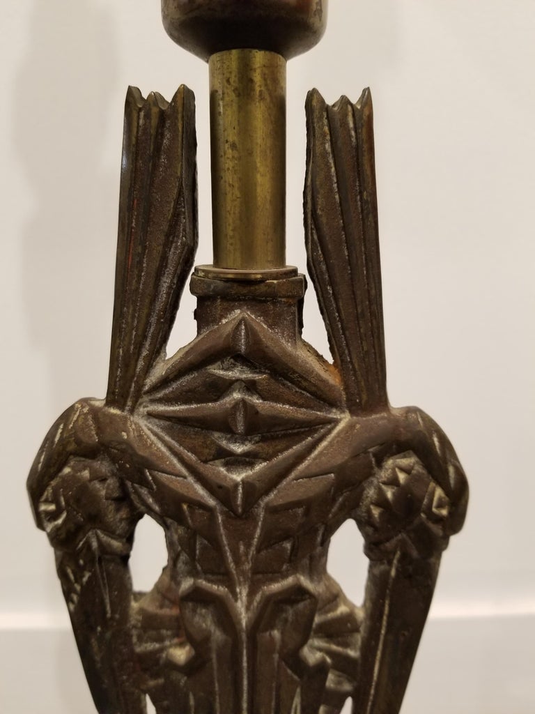 Art Deco Glass and Iron Floor Lamp at 1stDibs