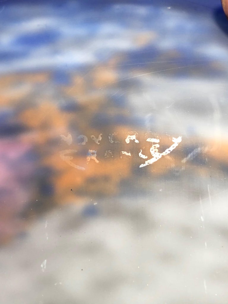 Art Deco Glass Paste Suspension Signed Noverdy For Sale at 1stDibs