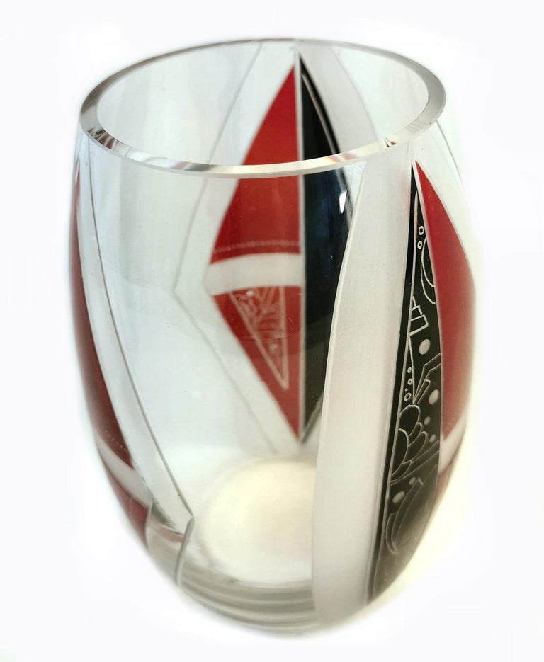 Art Deco Glass Vase by Karl Palda at 1stDibs | karl palda glass