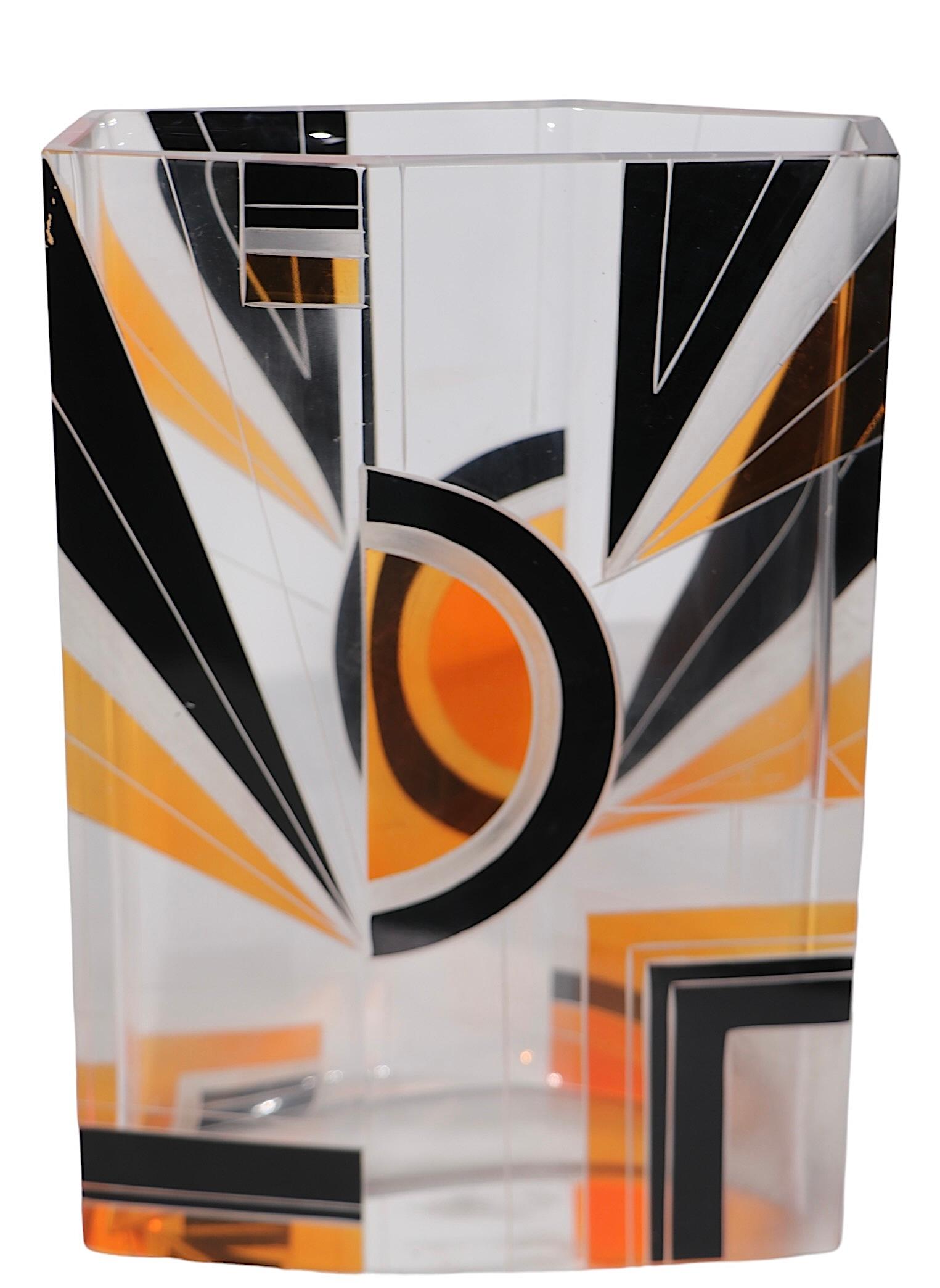 Art Deco Glass vase by Karl Palda made in Czechoslovakia c 1930's For ...