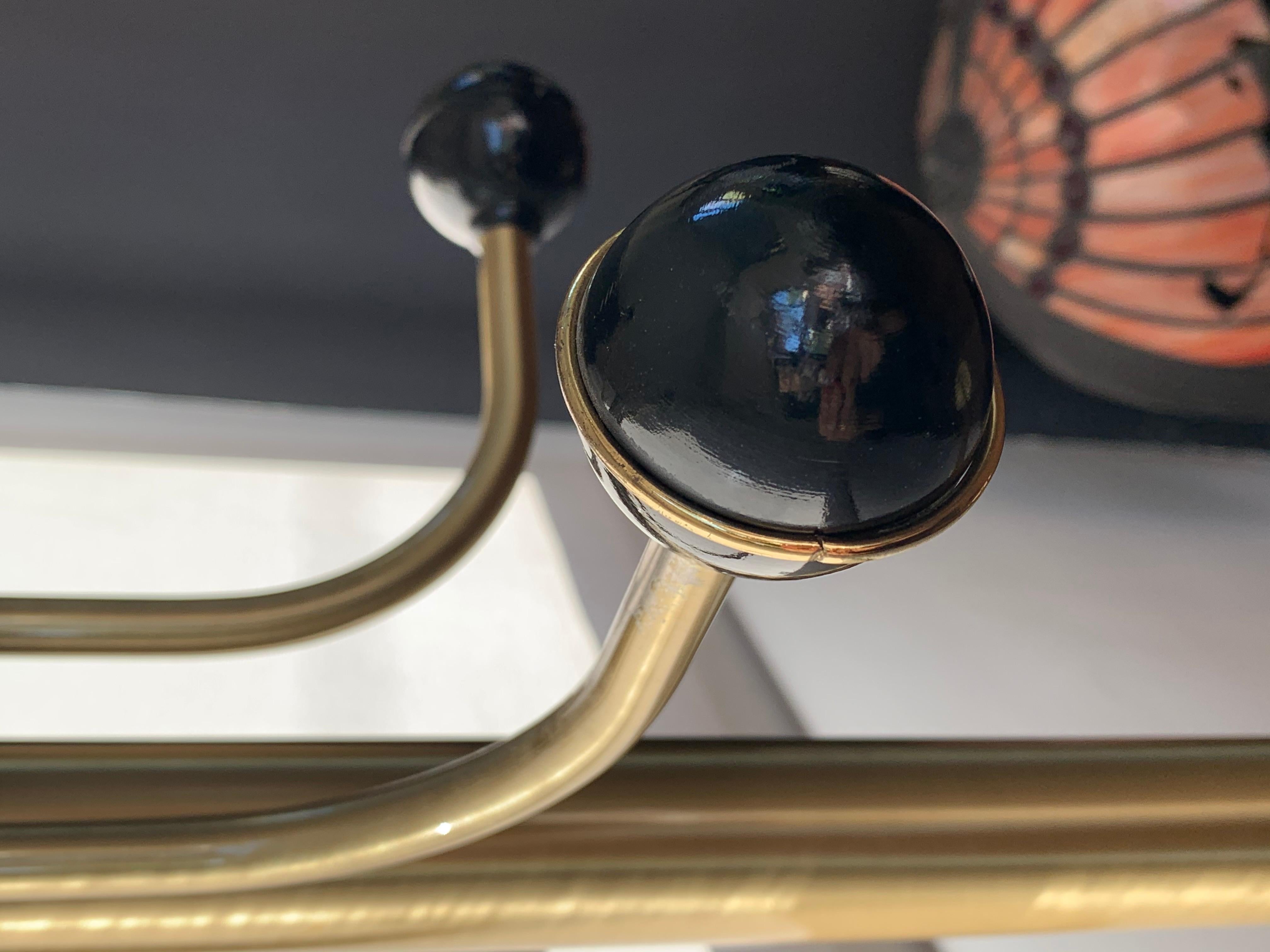 Art Deco Gold Metal Coat Rack with Eight Bowl Hangers at 1stDibs