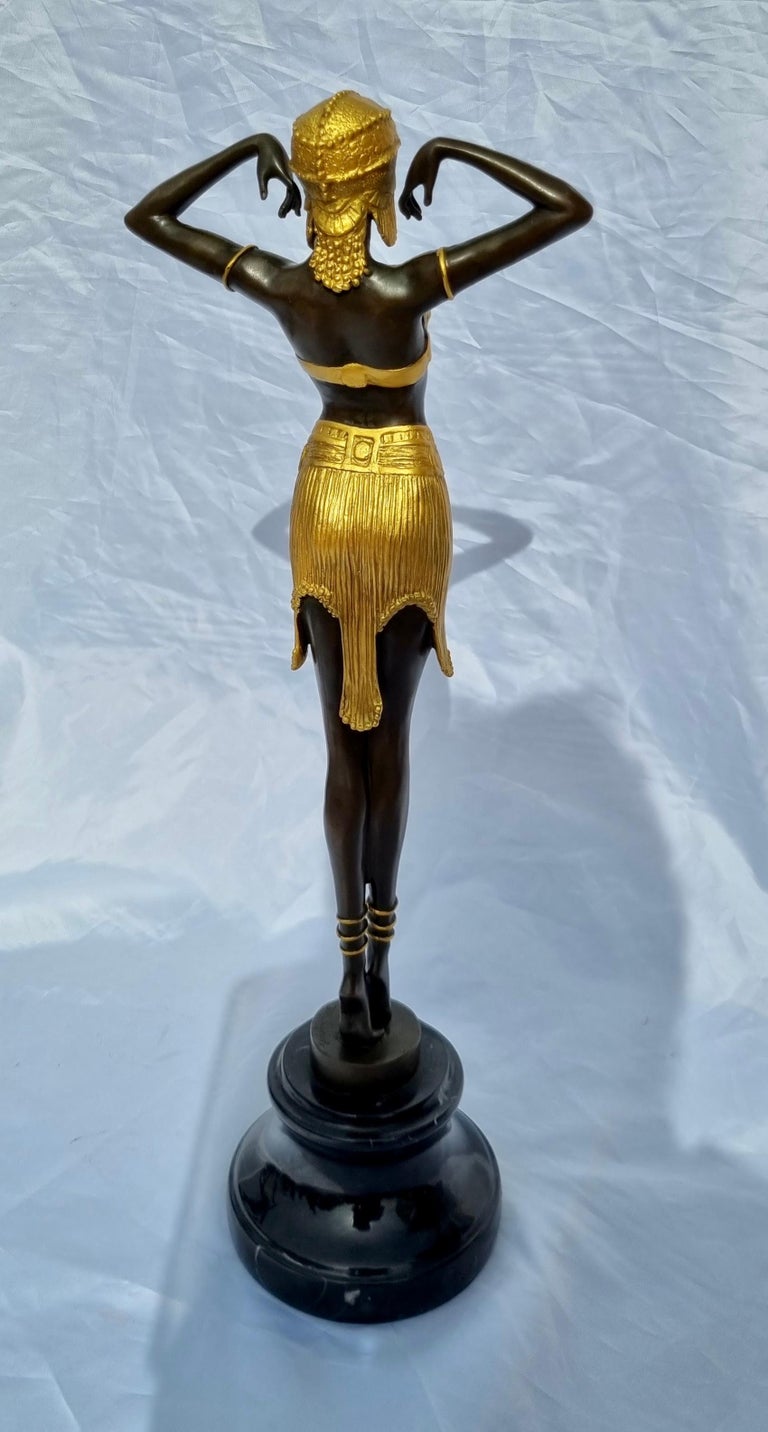 Art Deco Gold Painted Bronze Figure "Phoenician Dancer" by Demetre ...