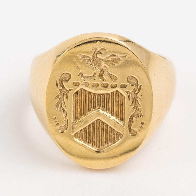 Art Deco Gold Signet Ring at 1stDibs | art nouveau signet ring