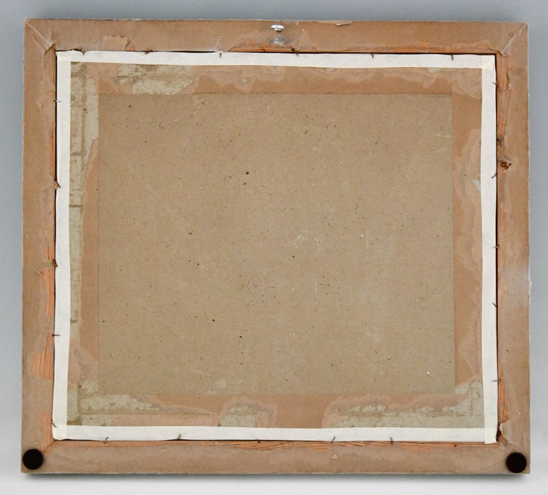 Art Deco Gouache Painting Woman with Mirror by Louise Galand-Legendre ...