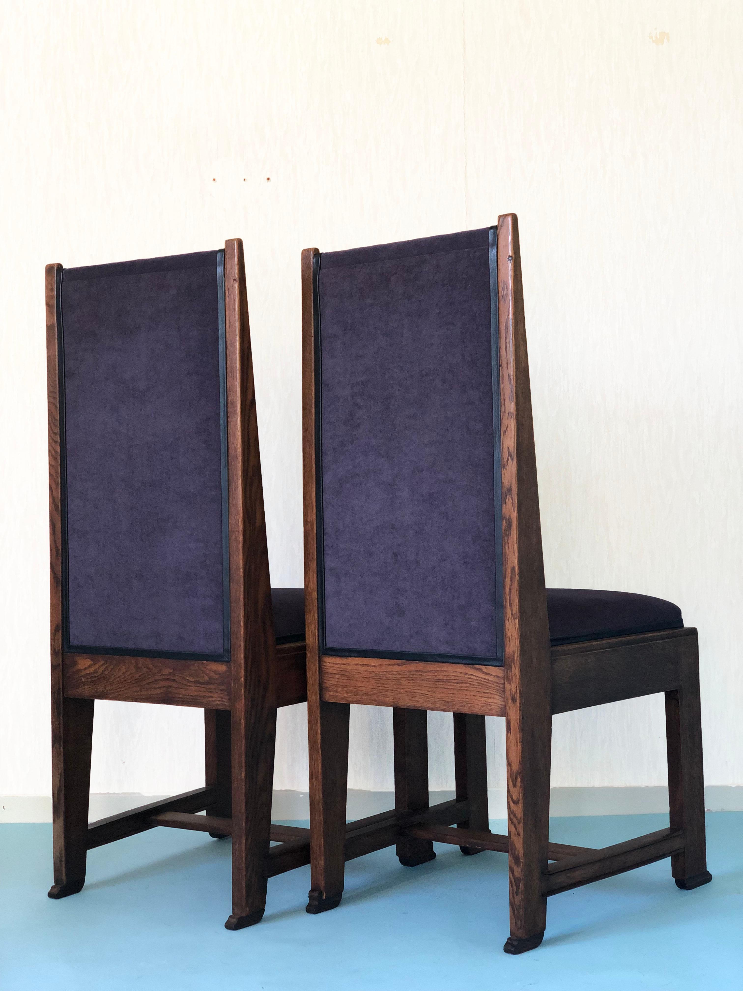 Art Deco Haagse School Dining Chair Frits Spanjaard 1930s Set of 4 For ...