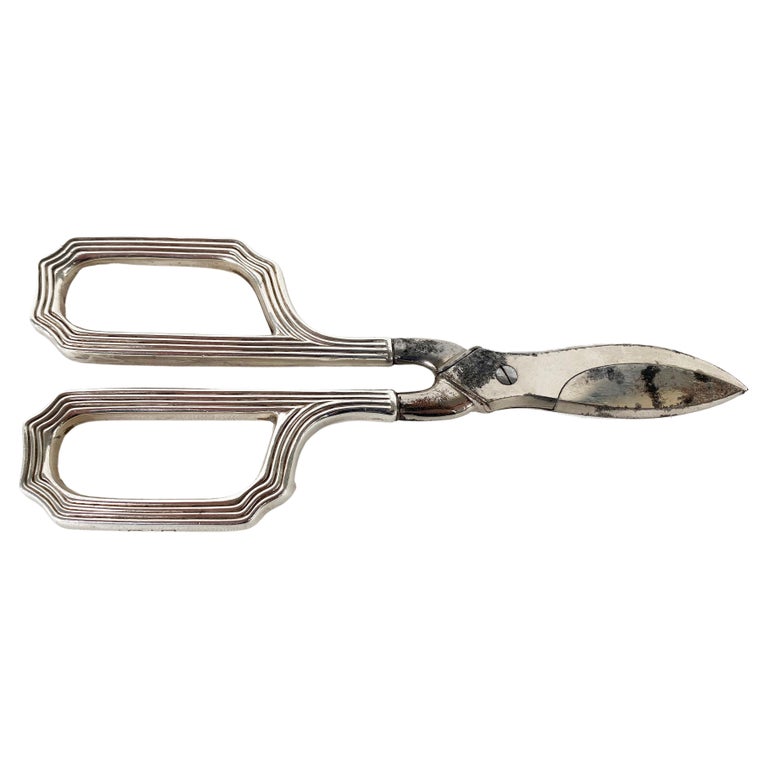 Art Deco Hallmarked Sterling Silver Grape Scissors with Ribbed Handles ...