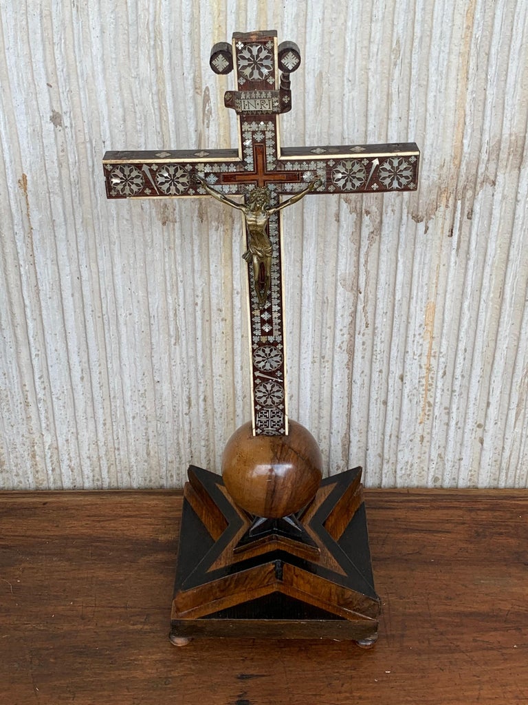 Art Deco Hand Carved Wooden Crucifix with Stunning Bronze Corpus of ...