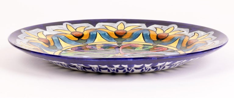 Art Deco Hand Painted Abstract Leaf Design Plate Attributed to ...