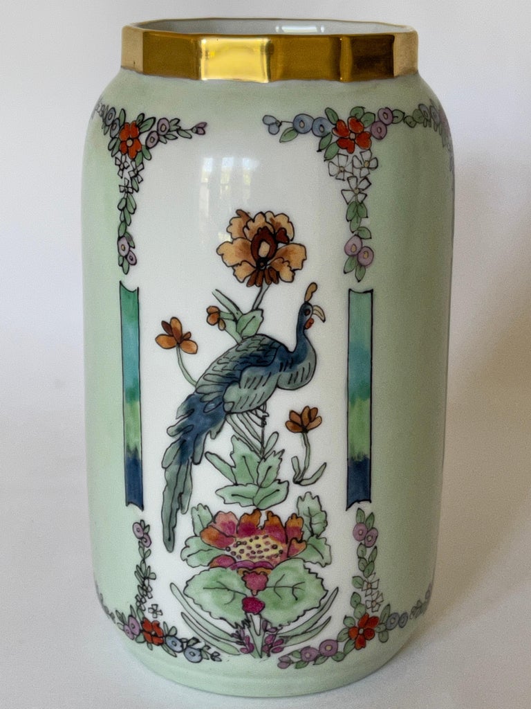 Art Deco Hand Painted Enameled Porcelain Vase Schonwald Bavaria For ...