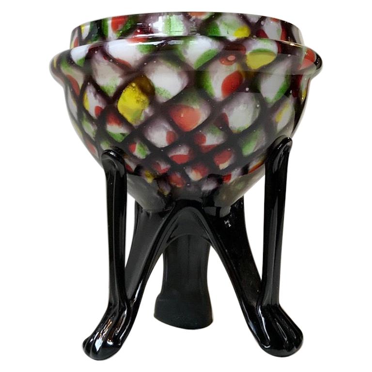 Art Deco Harlequin Glass Posy Vase by Franz Weltz, 1930s at 1stDibs