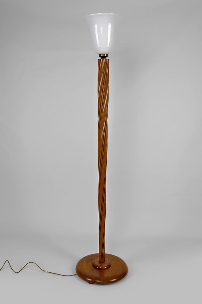 Art Deco Helical Floor Lamp with Opaline, France, circa 1930 For Sale ...