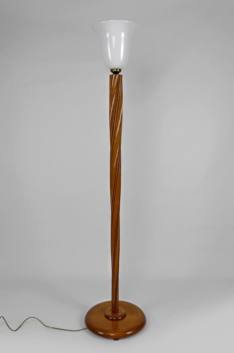 Art Deco Helical Floor Lamp with Opaline, France, circa 1930 For Sale ...