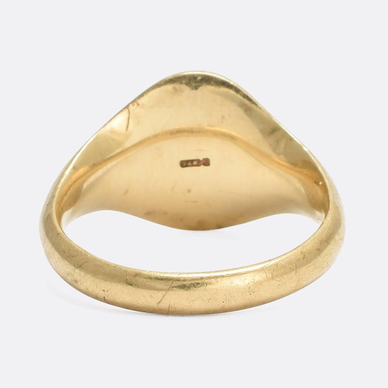 Art Deco Heraldic Intaglio Gold Signet Ring by Deakin and Frances at ...