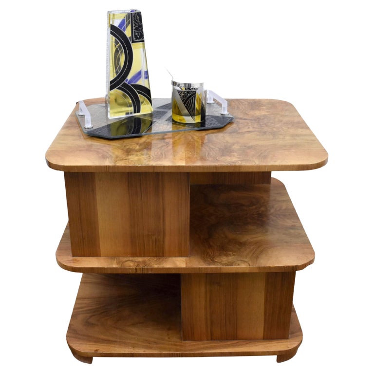 Art Deco High End Figured Walnut Sectional Book Table, English, c1930 ...