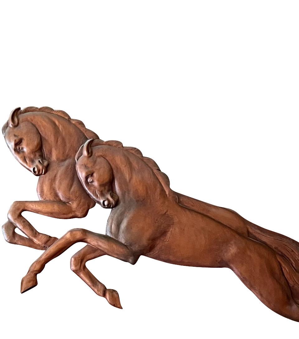 Art Deco Horse Bas Relief 1930's Interior Large Copper Design at 1stDibs