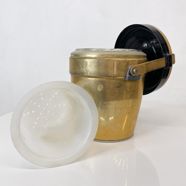 Art Deco Ice Bucket Vintage Erhard Barware Gold and Black Made in ...