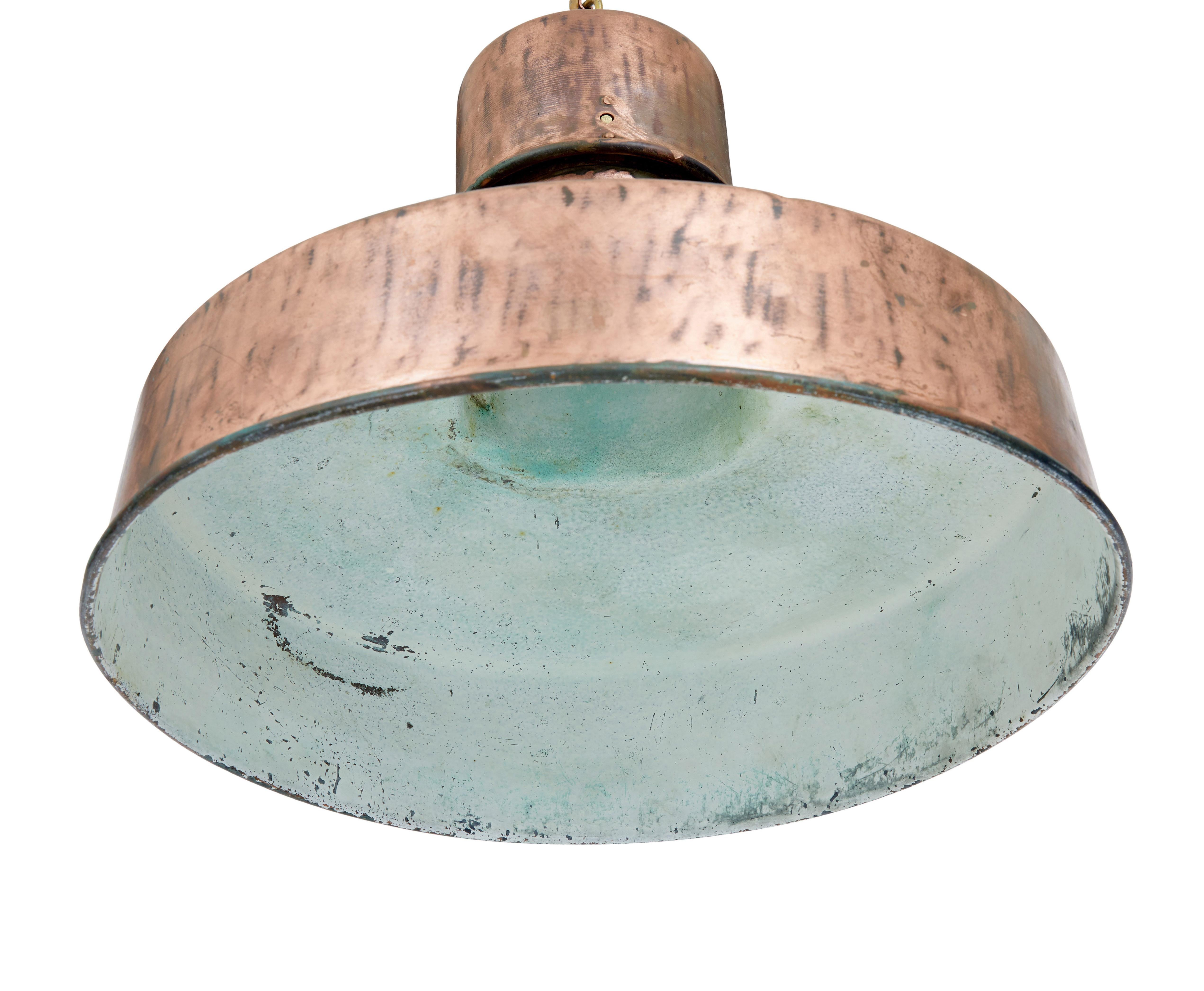 Art Deco Industrial Copper Ceiling Light For Sale at 1stDibs