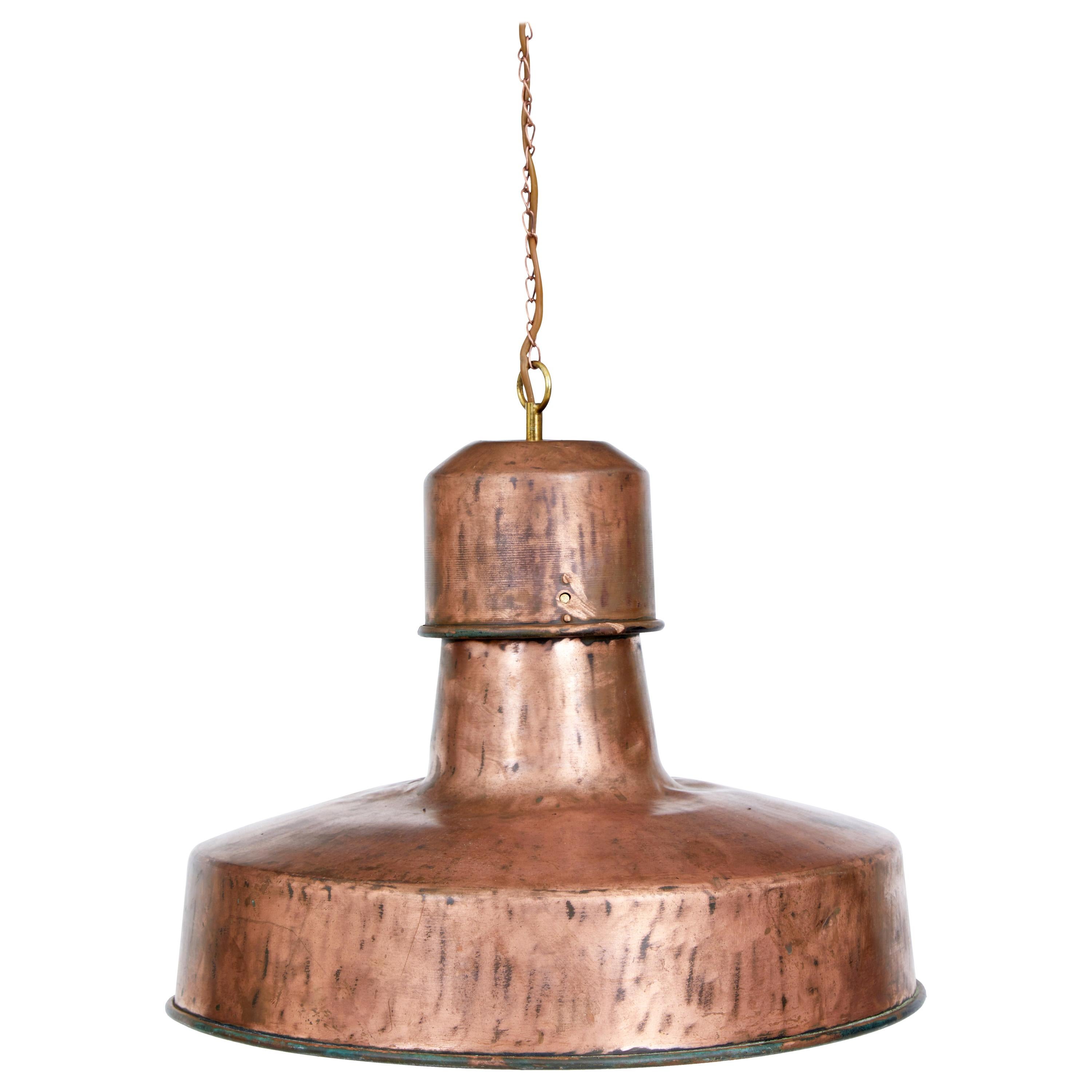 Art Deco Industrial Copper Ceiling Light at 1stDibs
