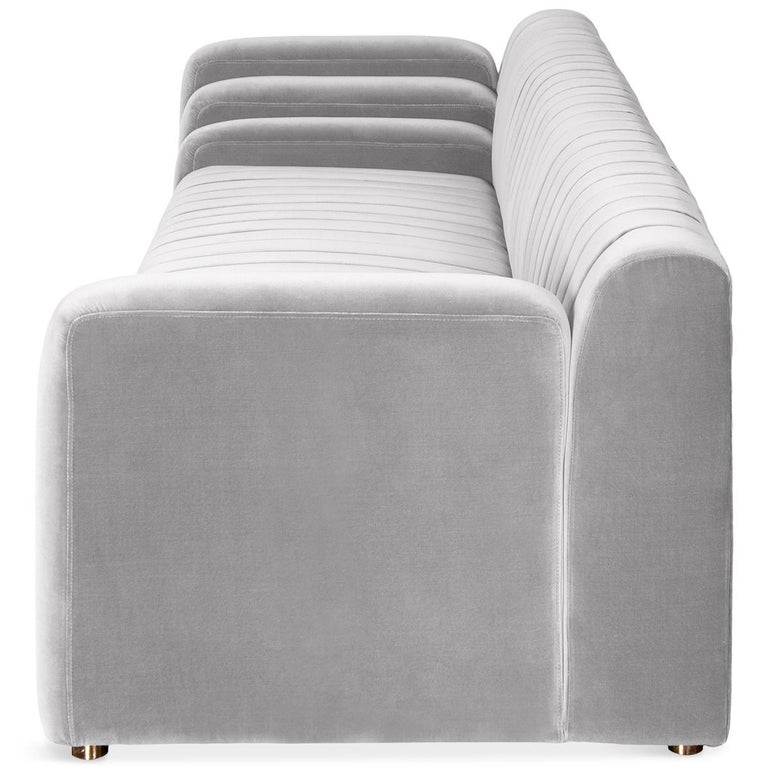 Art Deco Inspired Channel Tufted Sofa in Velvet For Sale at 1stDibs ...