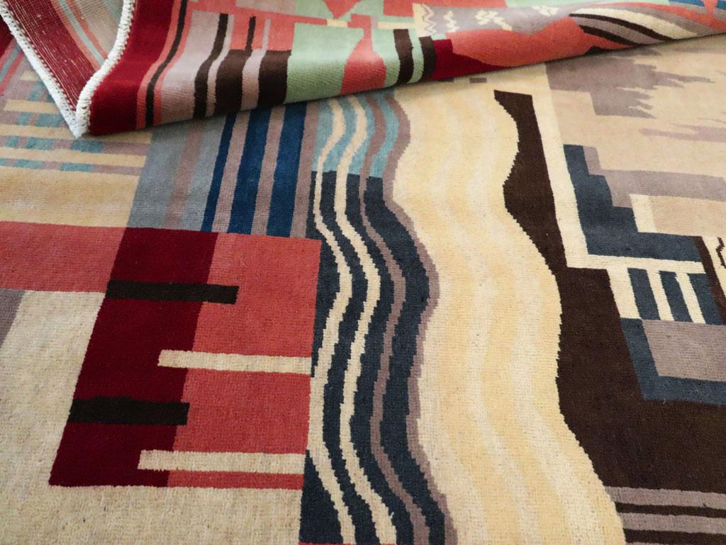 Art Deco Inspired Contemporary Turkish Anatolian Accent Rug at 1stDibs