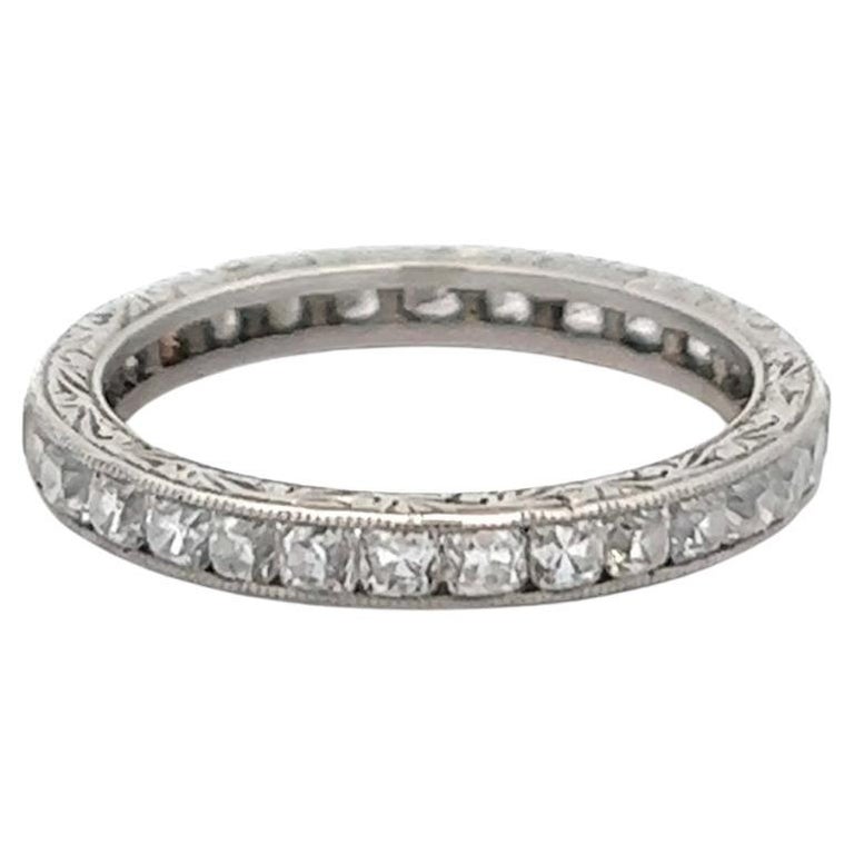 Art Deco Inspired Diamond Platinum Eternity Band For Sale at 1stDibs