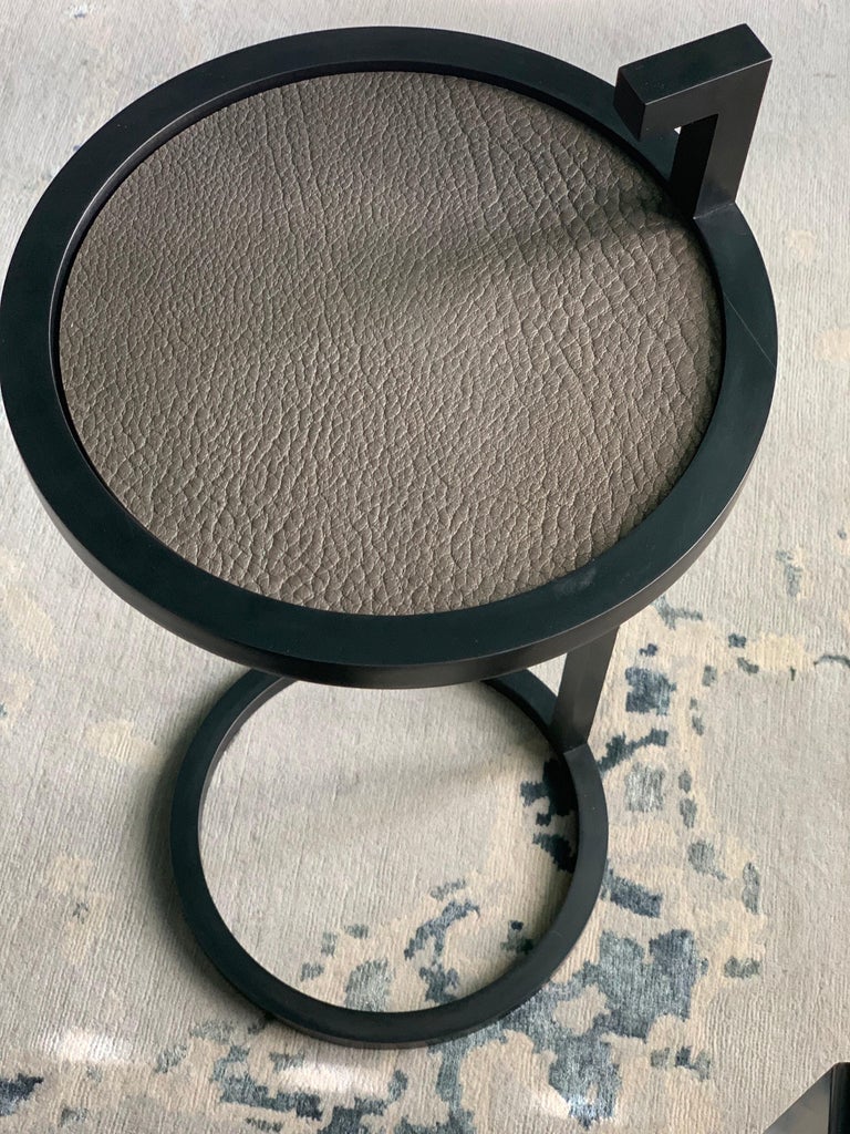 Art Deco Inspired Kangaroo Martini Table Round Shape in Blackened Steel ...