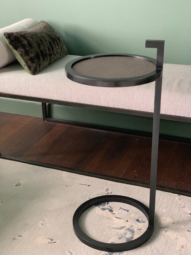 Art Deco Inspired Kangaroo Martini Table Round Shape in Blackened Steel ...