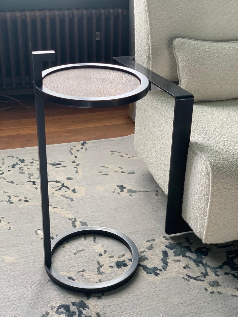 Art Deco Inspired Kangaroo Martini Table Round Shape in Blackened Steel ...