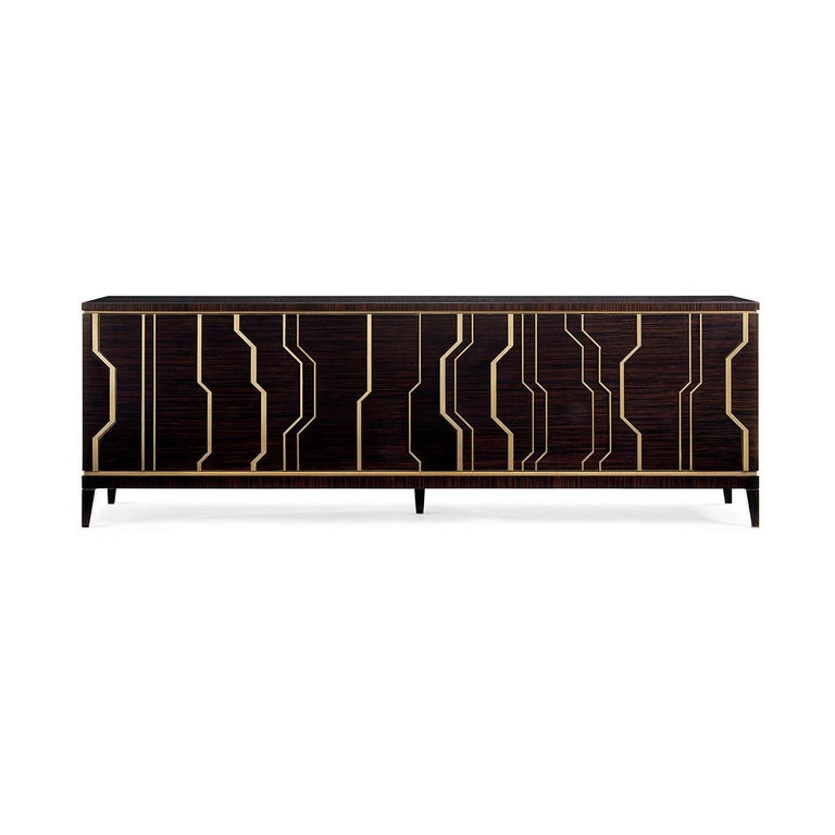 Art Deco Inspired Long Credenza For Sale at 1stDibs