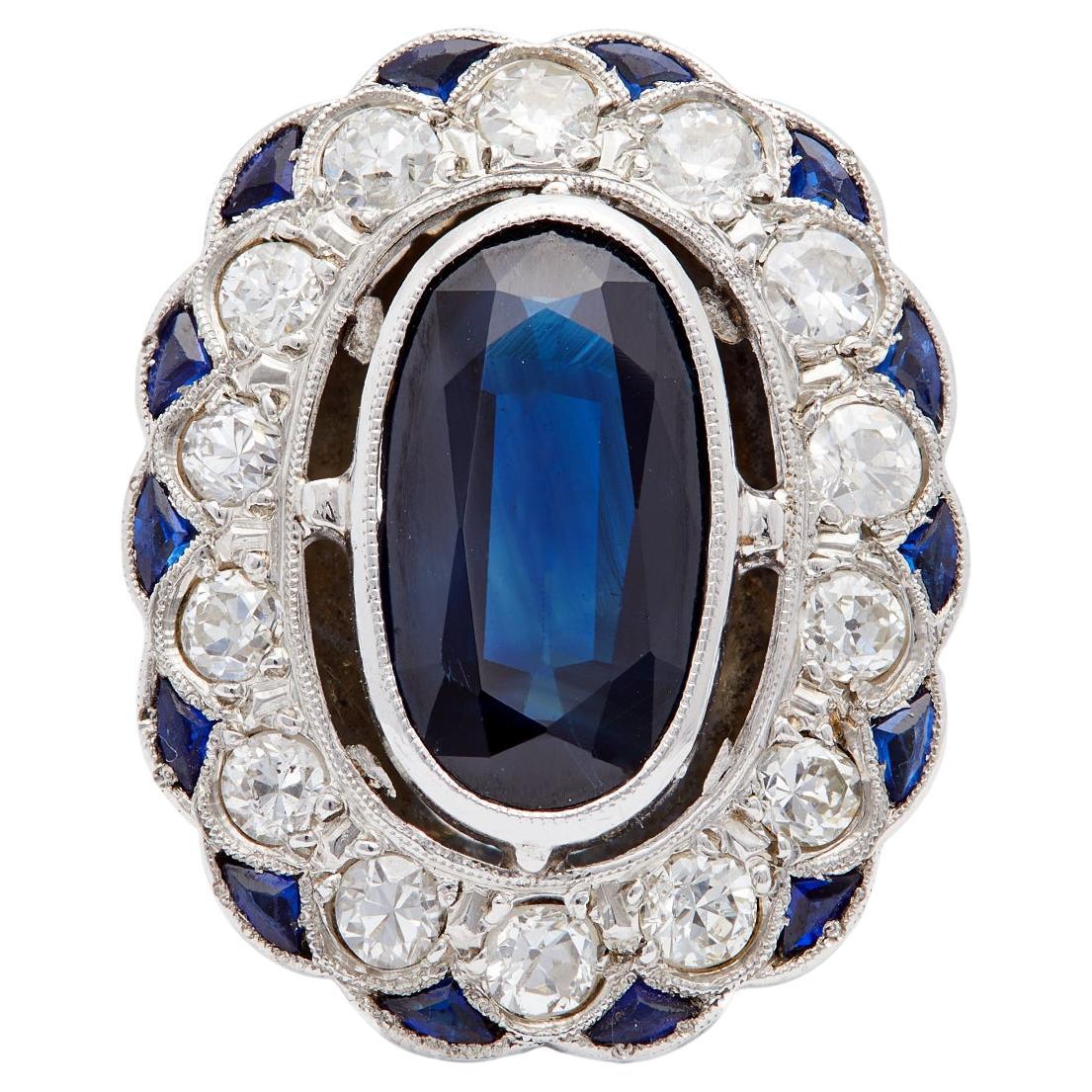 Art Deco Multi-Gemstone Dinner Ring at 1stDibs