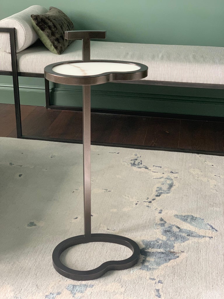 Art Deco Inspired Vesper Martini Table Bean Shape in Black Powder ...