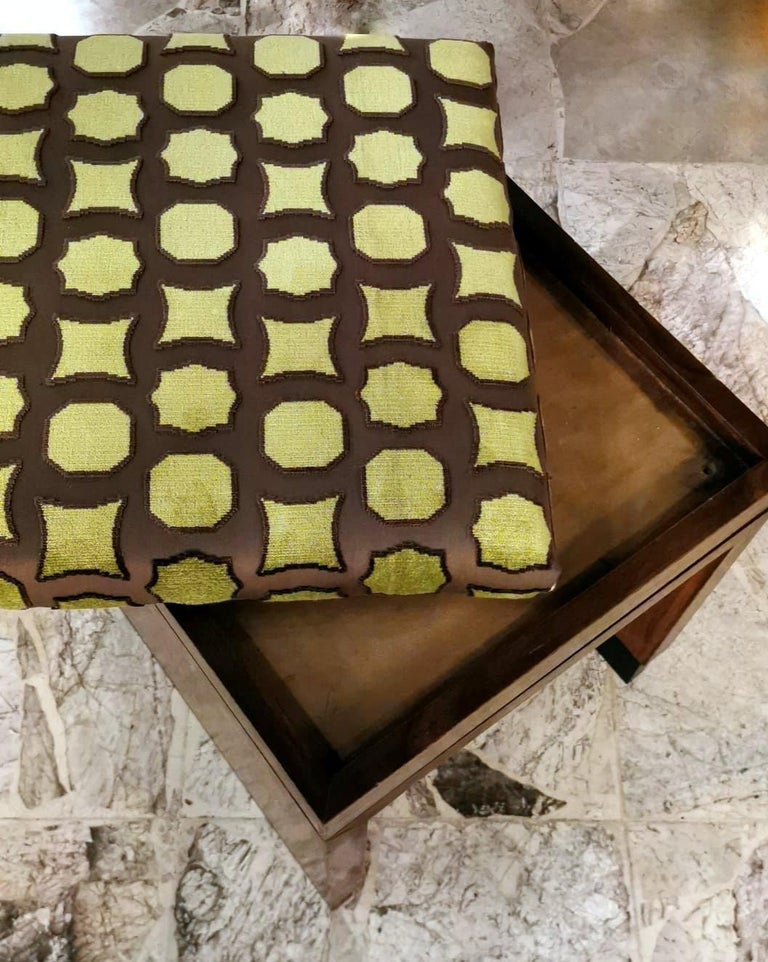 Art Deco Italian Bench With Fabric Dedar Velvet Devorè For Sale at 1stDibs