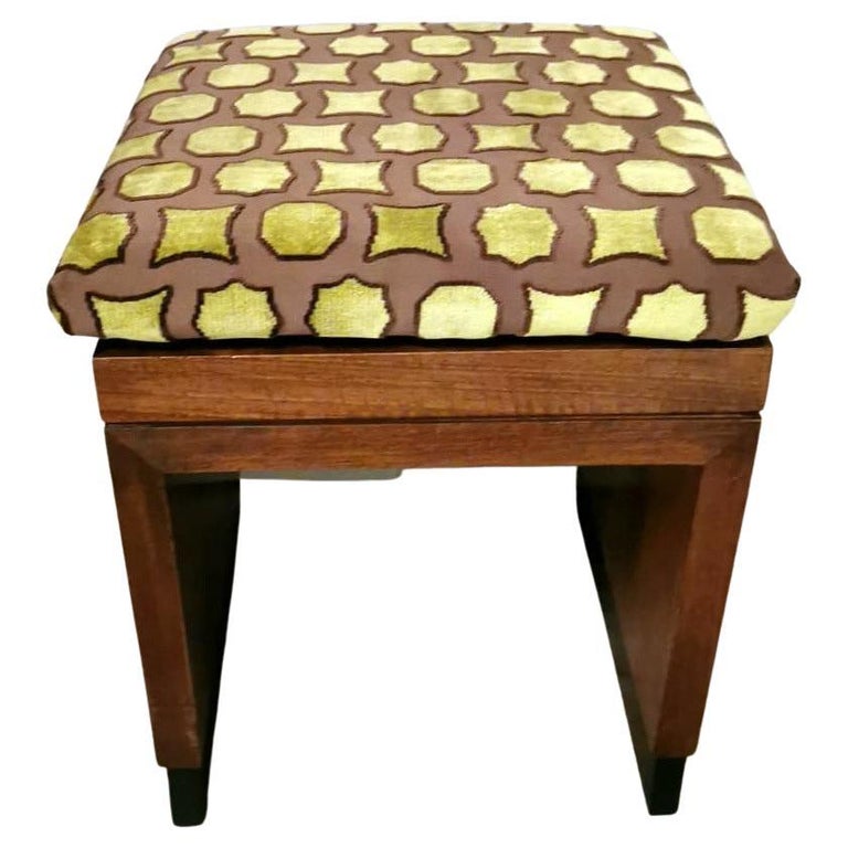 Art Deco Italian Bench With Fabric Dedar Velvet Devorè For Sale at 1stDibs