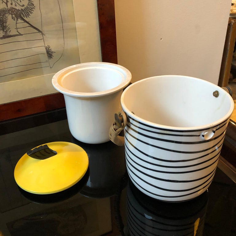 Art Deco Italian Black and Yellow Ceramic Ice Bucket, circa 1930 at ...