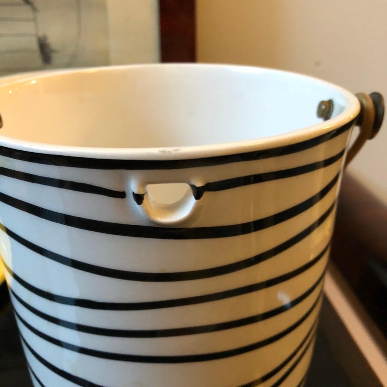 Art Deco Italian Black and Yellow Ceramic Ice Bucket, circa 1930 at ...