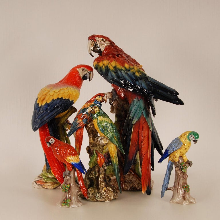 Art Deco Italian Ceramic Animal Figurine Macaw Parrot Porcelain Bird ...