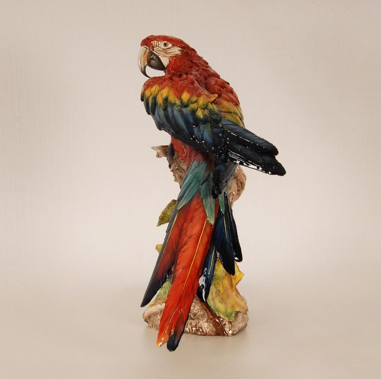 Art Deco Italian Ceramic Animal Figurine Macaw Parrot Porcelain Bird ...