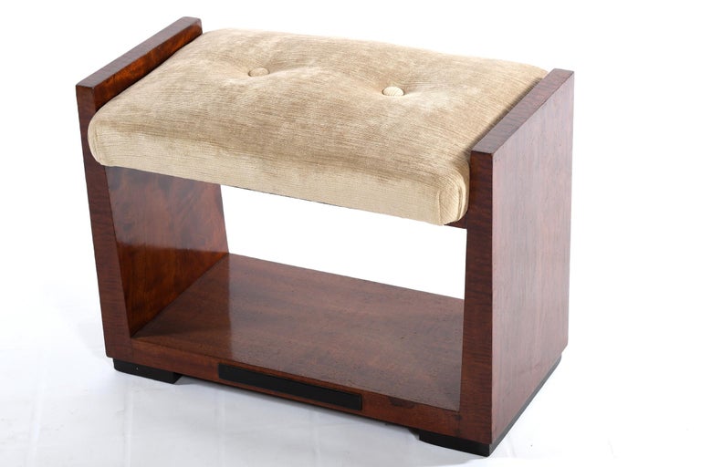 Art Deco Italian Pair of U-Shaped Stools Newly Covered with Velvet ...