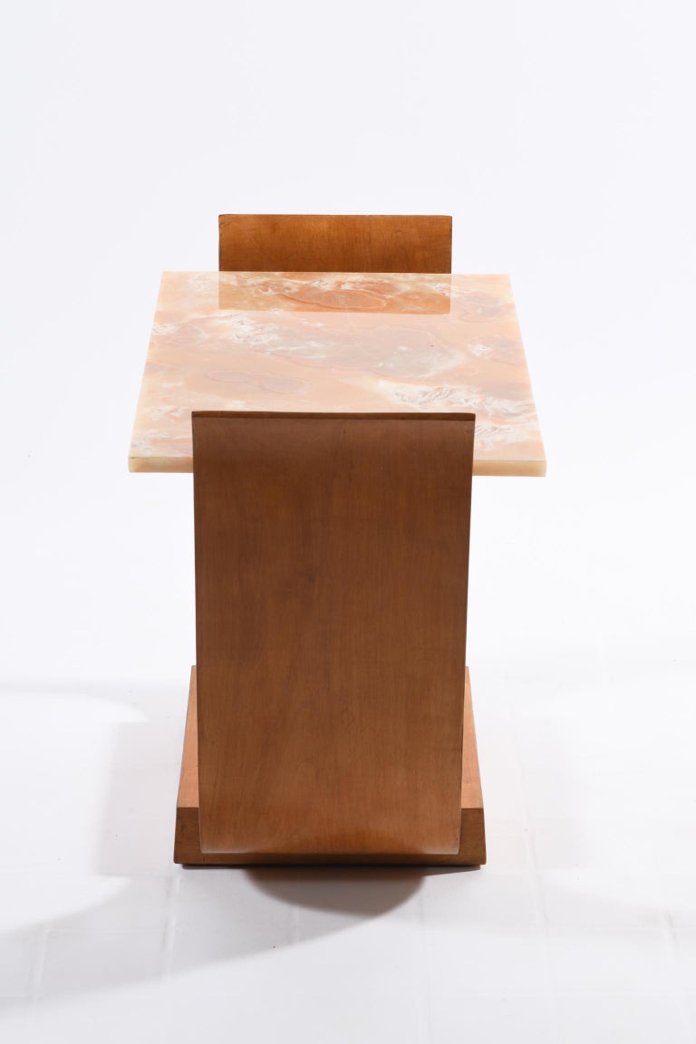Art Deco Italian "U" Shaped Side Table Onyx Top For Sale at 1stDibs | u ...