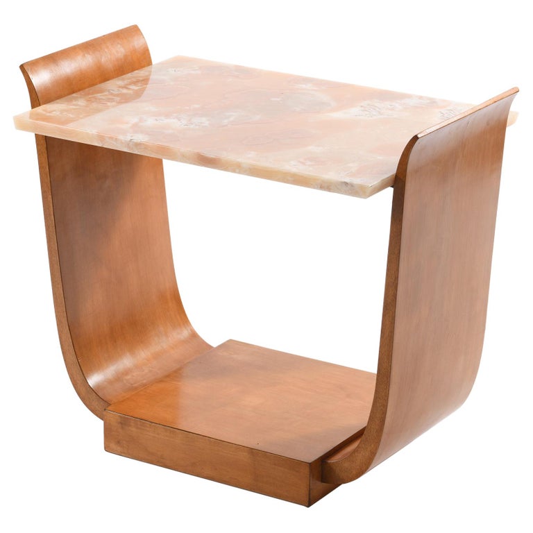 Art Deco Italian "U" Shaped Side Table Onyx Top For Sale at 1stDibs | u ...